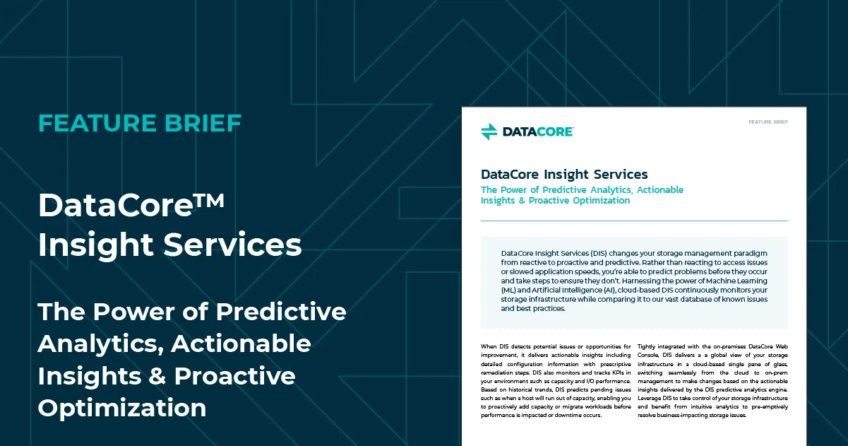 DataCore Insight Services | Storage Analytics | Feature Brief