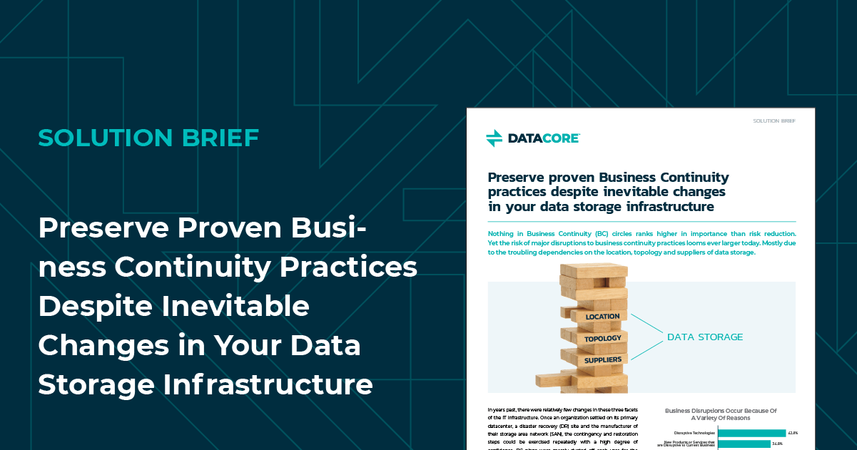 Preserve Business Continuity Practices Despite Changes | DataCore